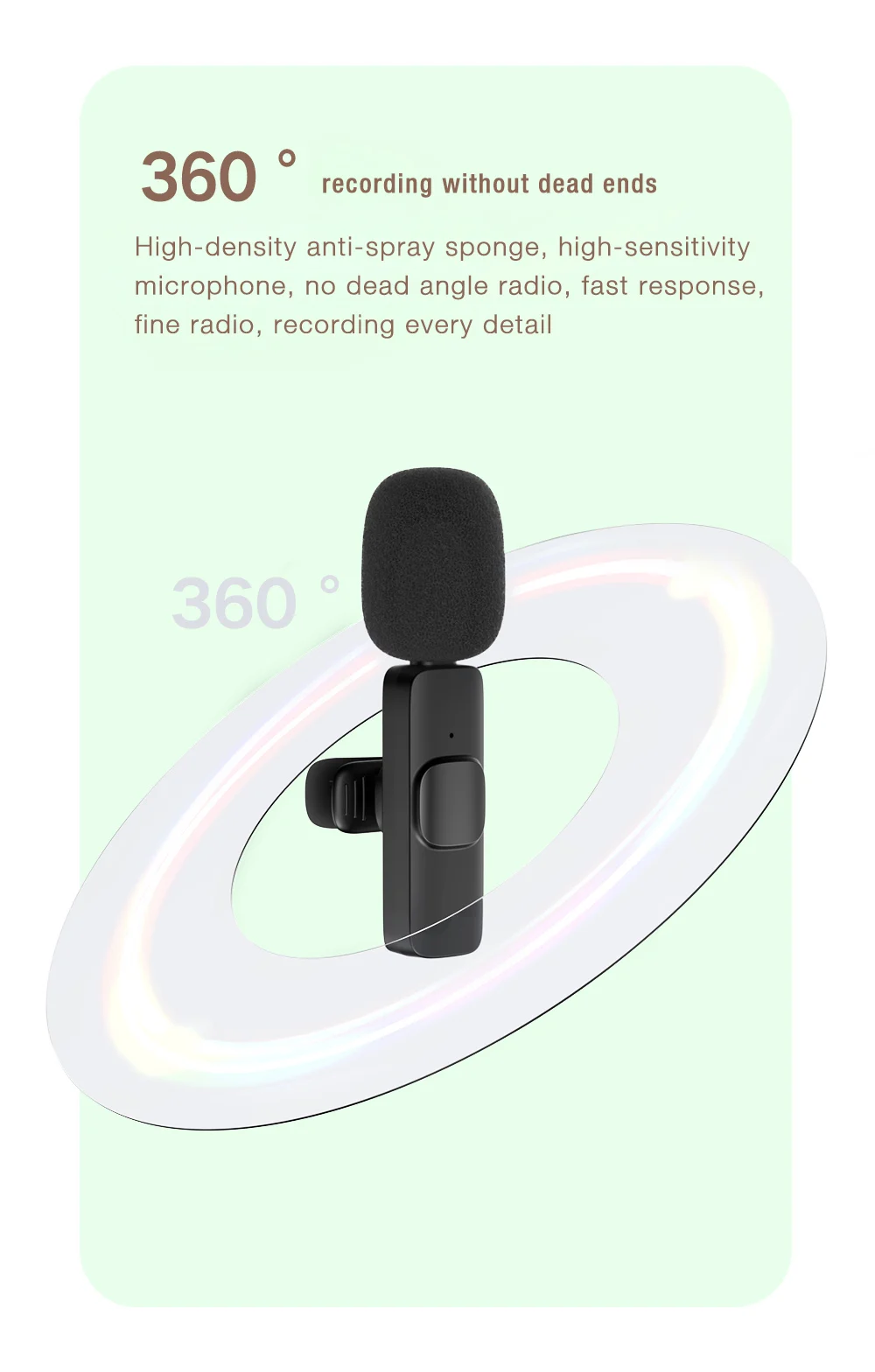 2in1 Bluetooth Microphone K9 - Noise Reduction & Portability