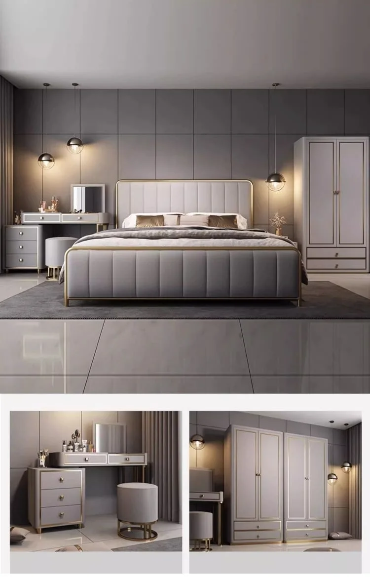 Genuine Leather Queen Bed Frame with Luxury Features