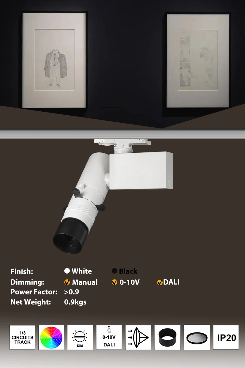 12W COB Fixed Spot Profile Light Precise Spots Shaping Wide Framing ...