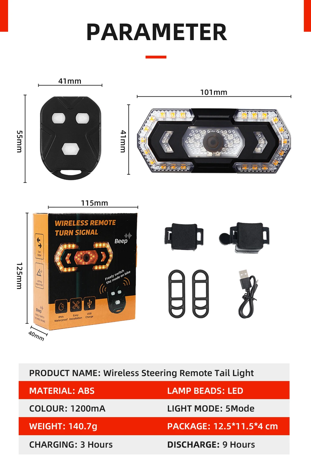 Bicycle Light - Fitalent Bike Tail Light with Turn Signal