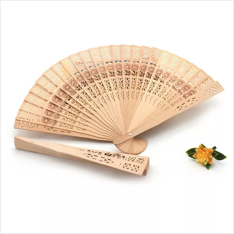 Wooden Engraved Logo Hand Fan Gift Bag Wedding Party Favors Wedding Fan ...
