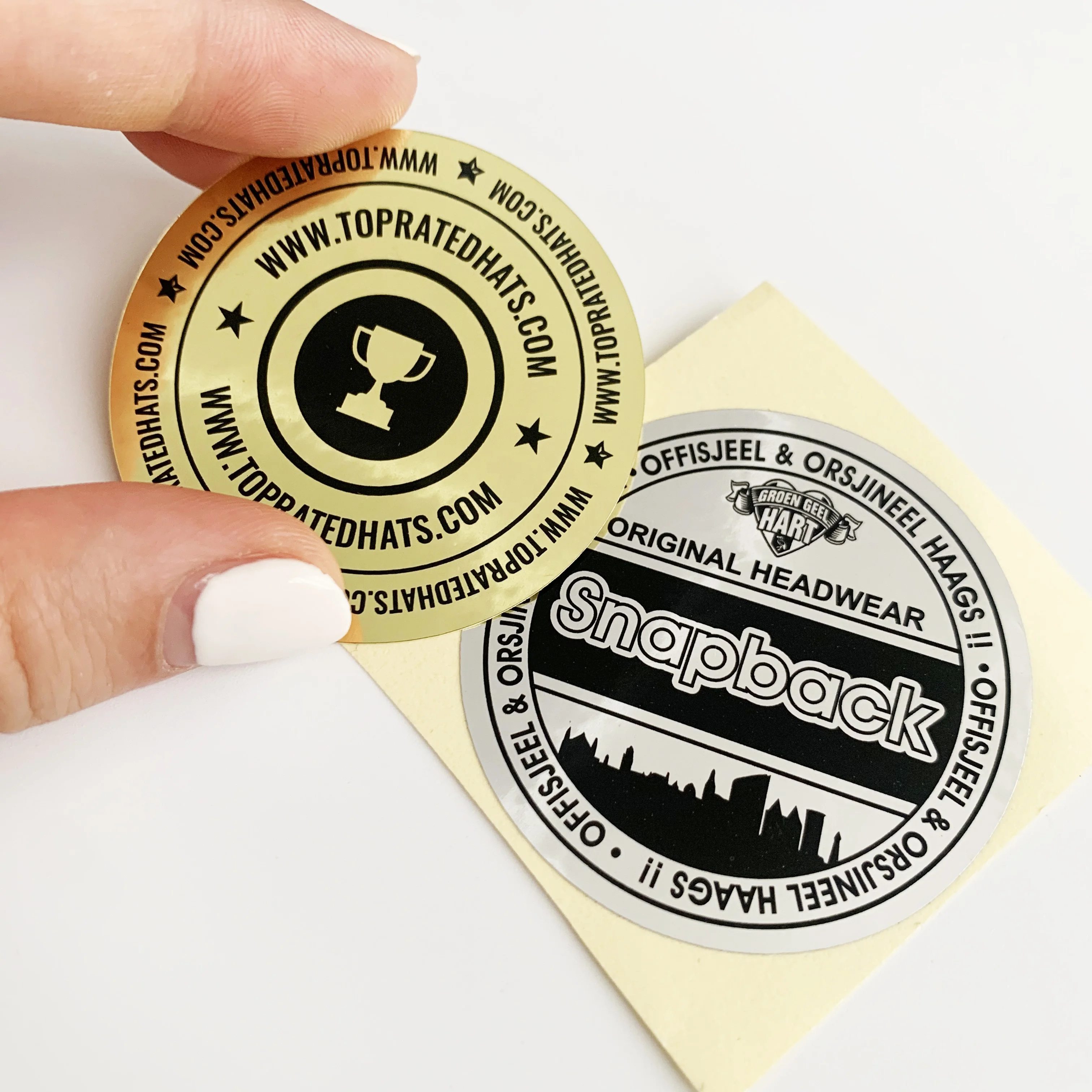 Custom Laser Hard Hat Stickers - Metalli Silver Foil