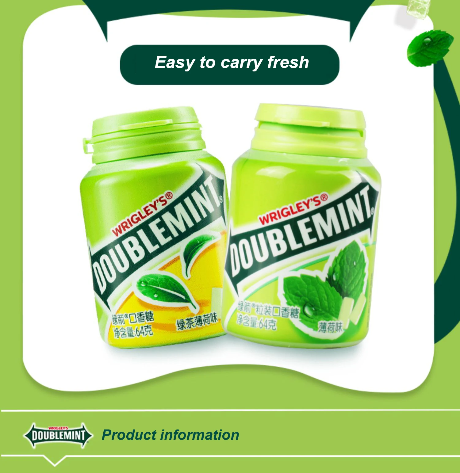 Candy Wholesalers Original Mint Flavor Mints Chewing Gum 64g