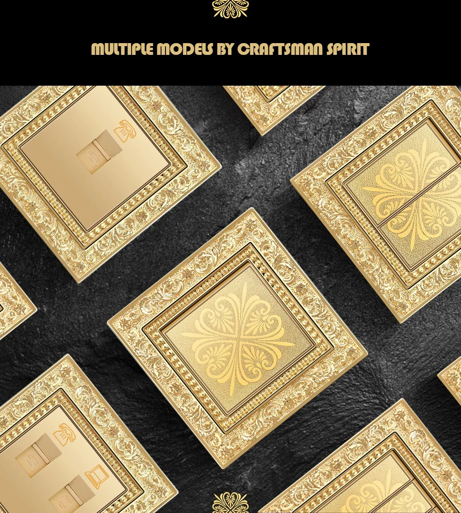 Baroque Bronze Metal Copper Material Panel International General Socket ...