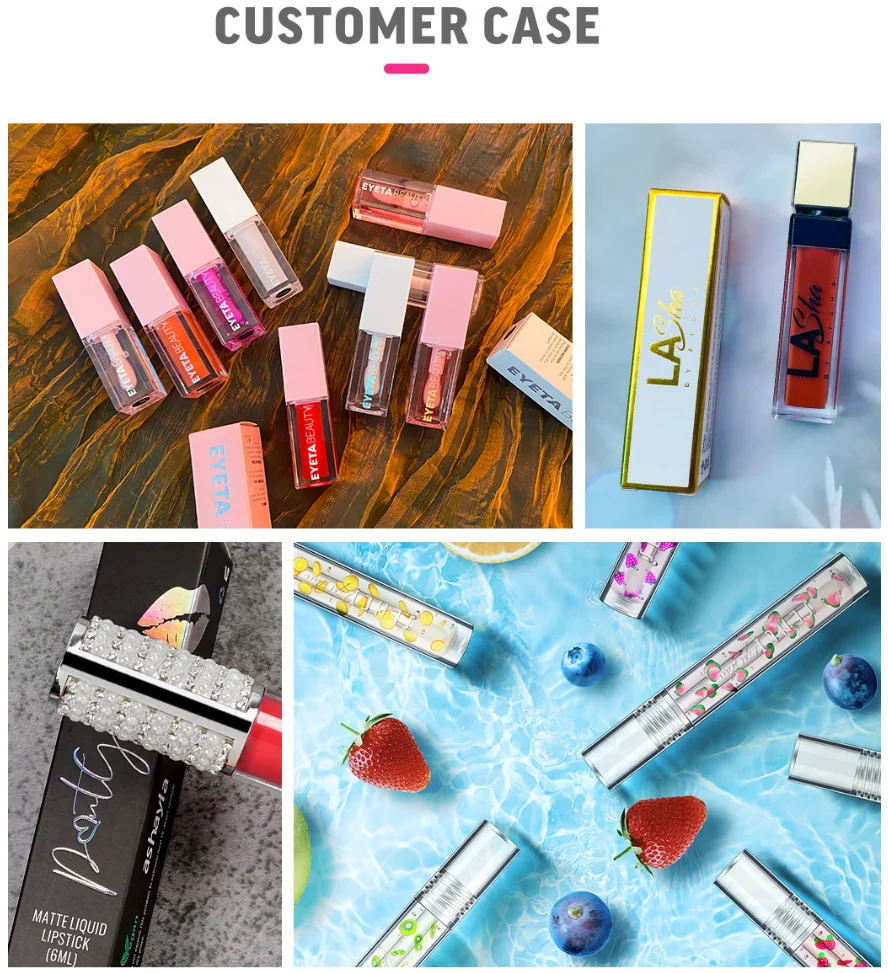 Custom Box Logo Velvet Texture Liquid Lip Stick Matte Velour Red Luxury ...