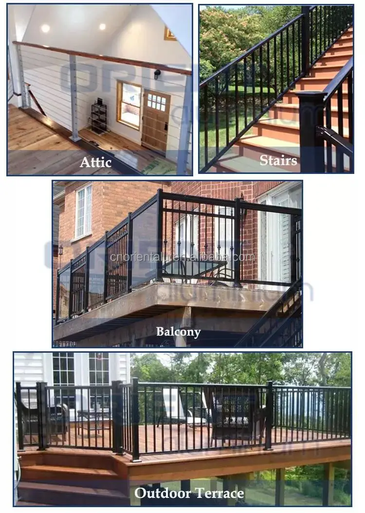 Aluminum Railing Picket System Deck Balusters Balcony Handrail ...