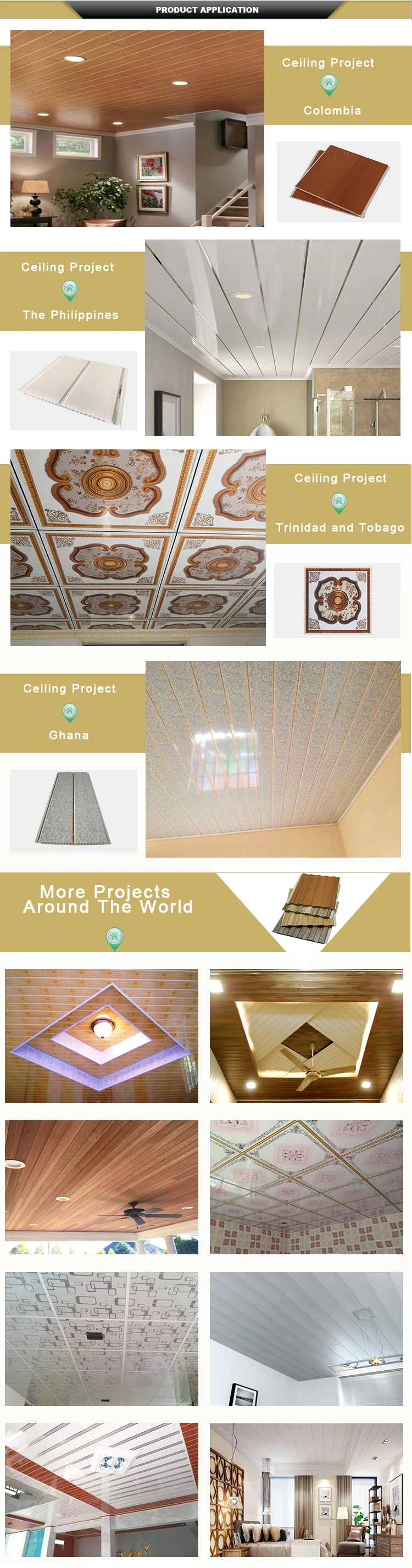 Interior Wall Paneling Oil Printing Laminated PVC Ceiling