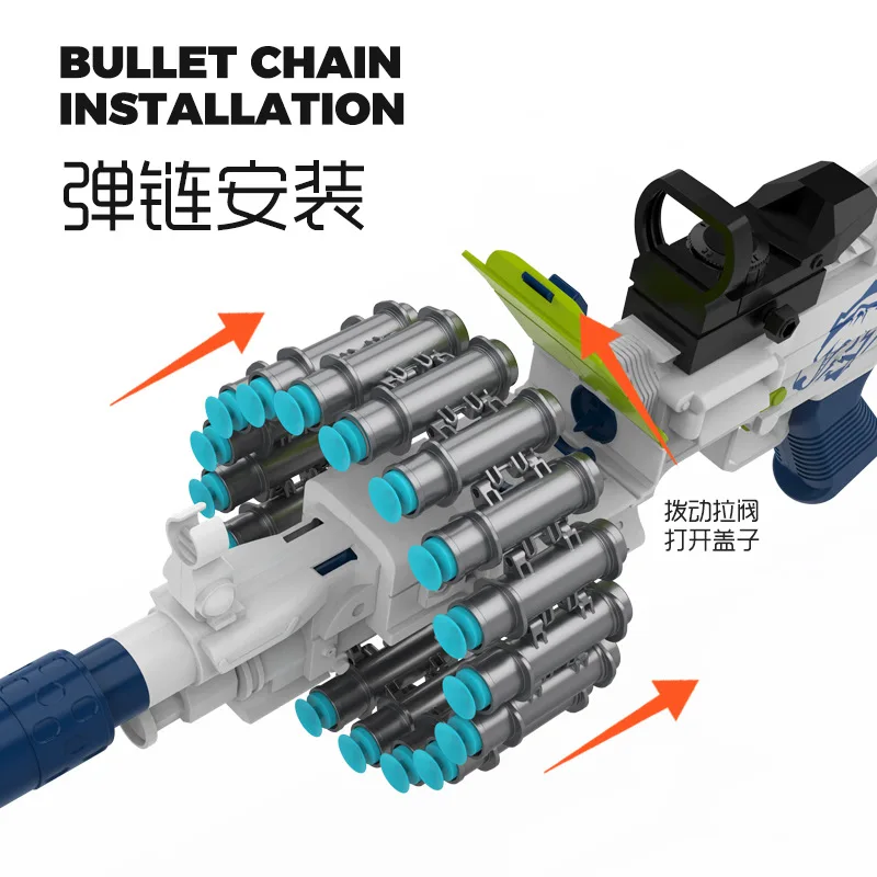 Wholesale Plastic Soft Machine Gun Shooting Game M249 Electric Air Soft Toy Gun Toys With 20 ...