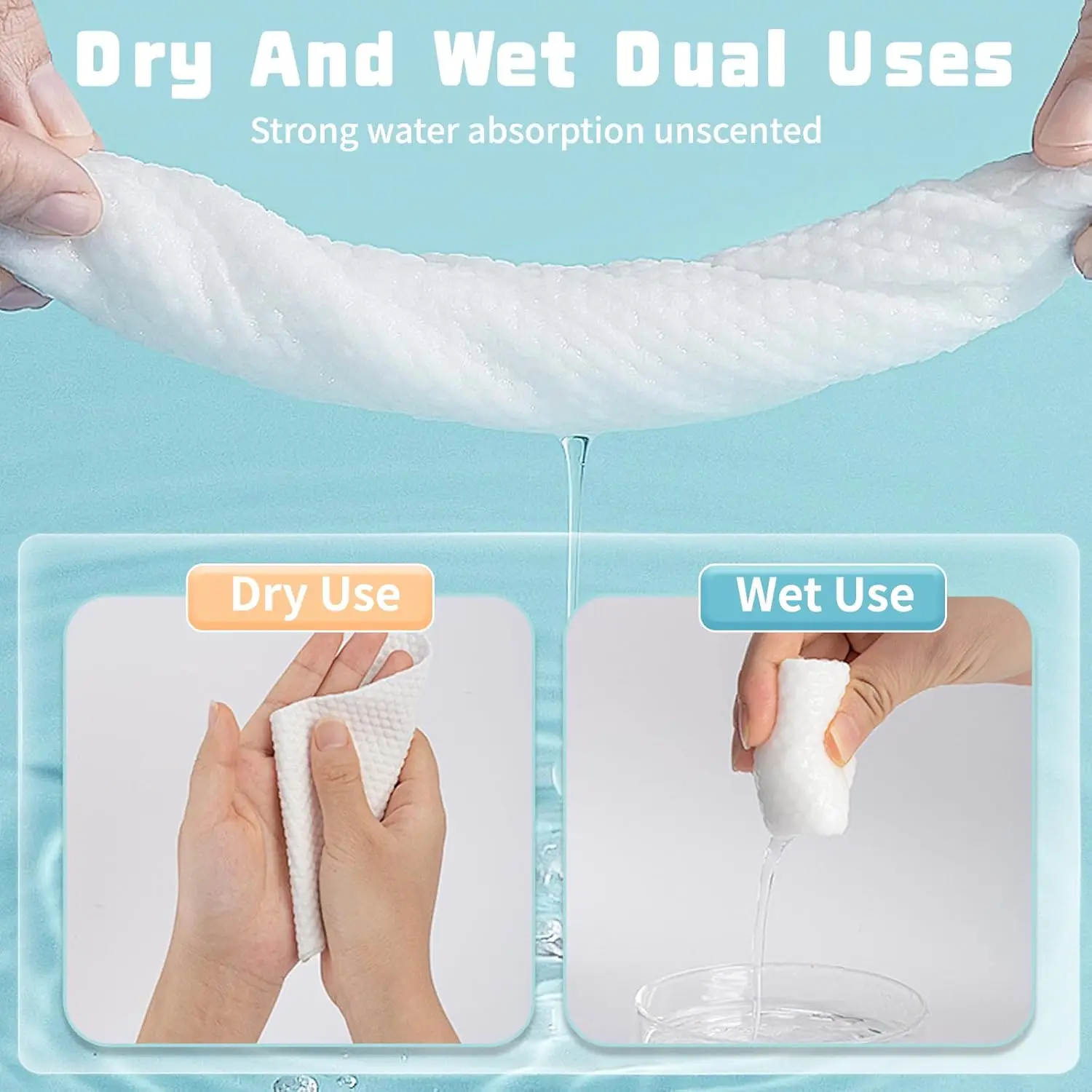 OEM 100% Organic Soft Cotton Hand and Facial Wash Tissues