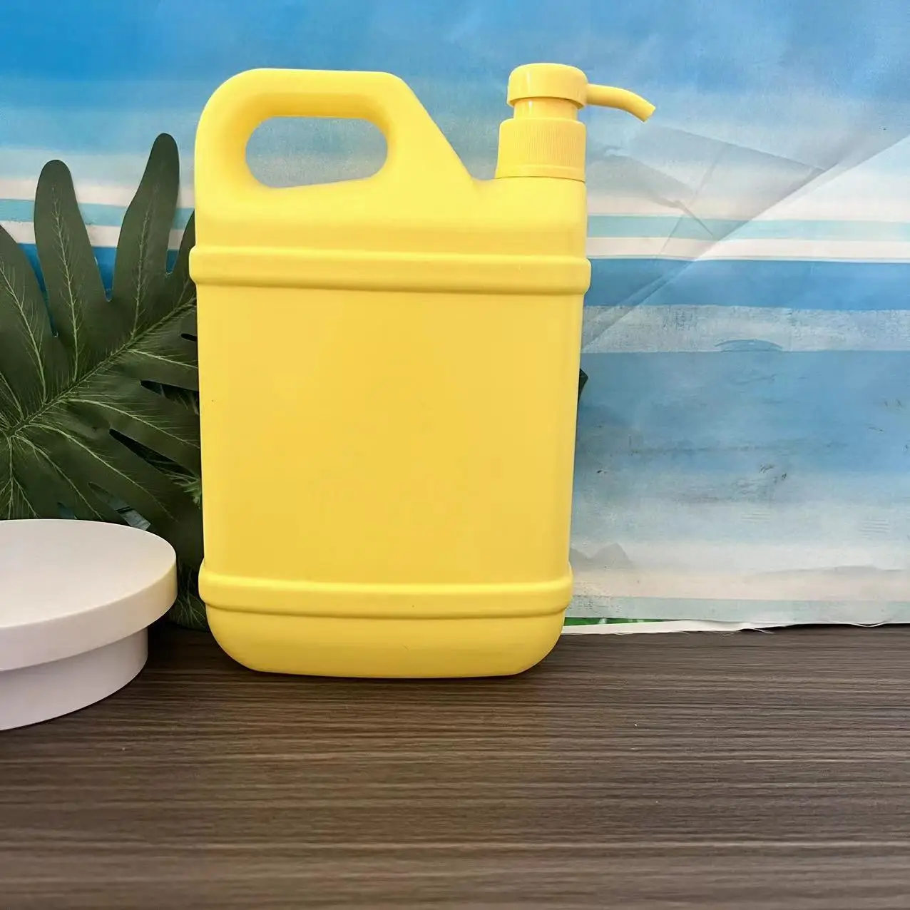 5L Yellow HDPE Container Pump Sprayer Sealed Lid Dish Washing Detergent ...
