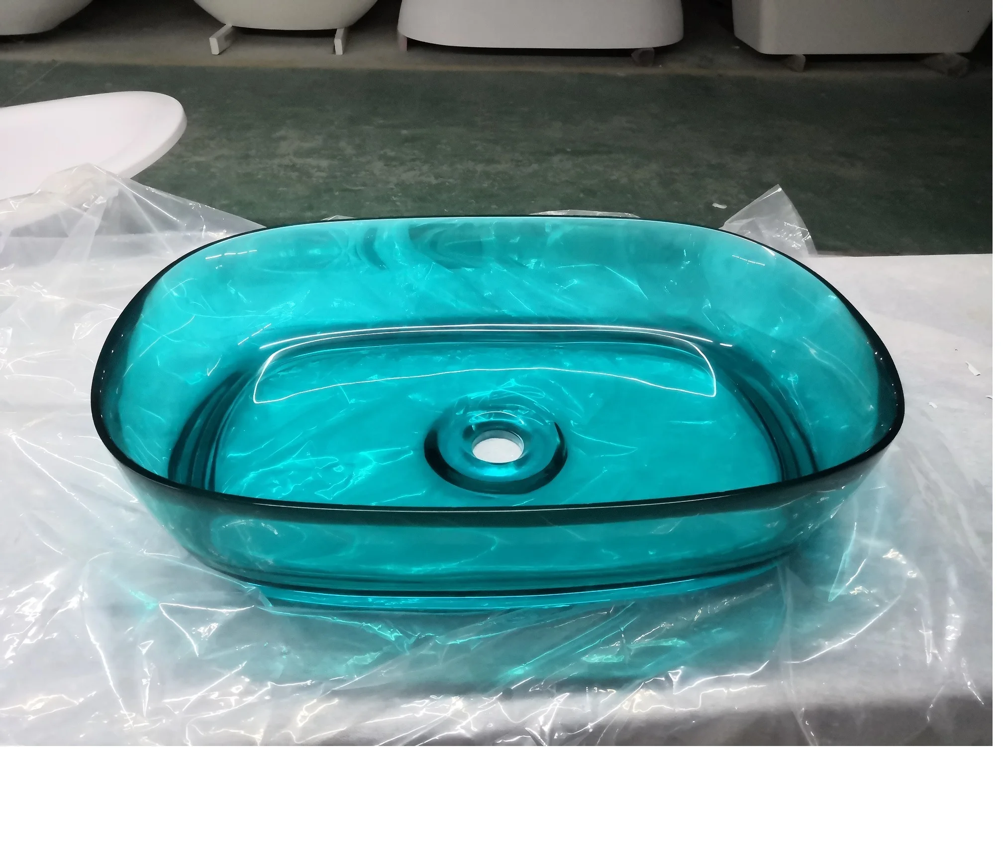 Colorful Clear Resin Stone Hand Wash Basin Bathroom Art Counter Top ...