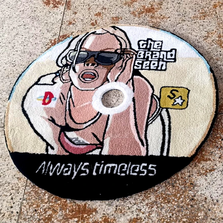 Custom Rug Cd Shape Die Cut Design Ps2 Game Logo Carpet 3d Anime Area ...