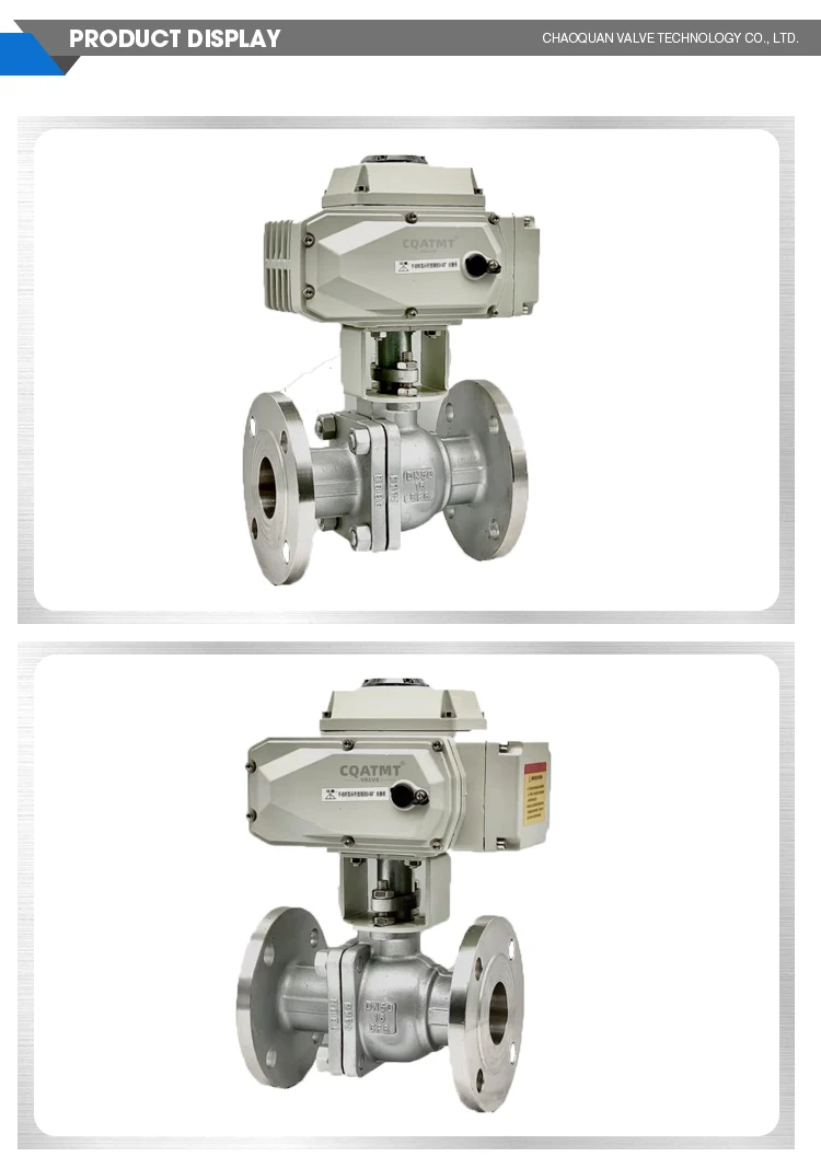 Three Piece Electric Ball Valve - Stainless Steel Flange