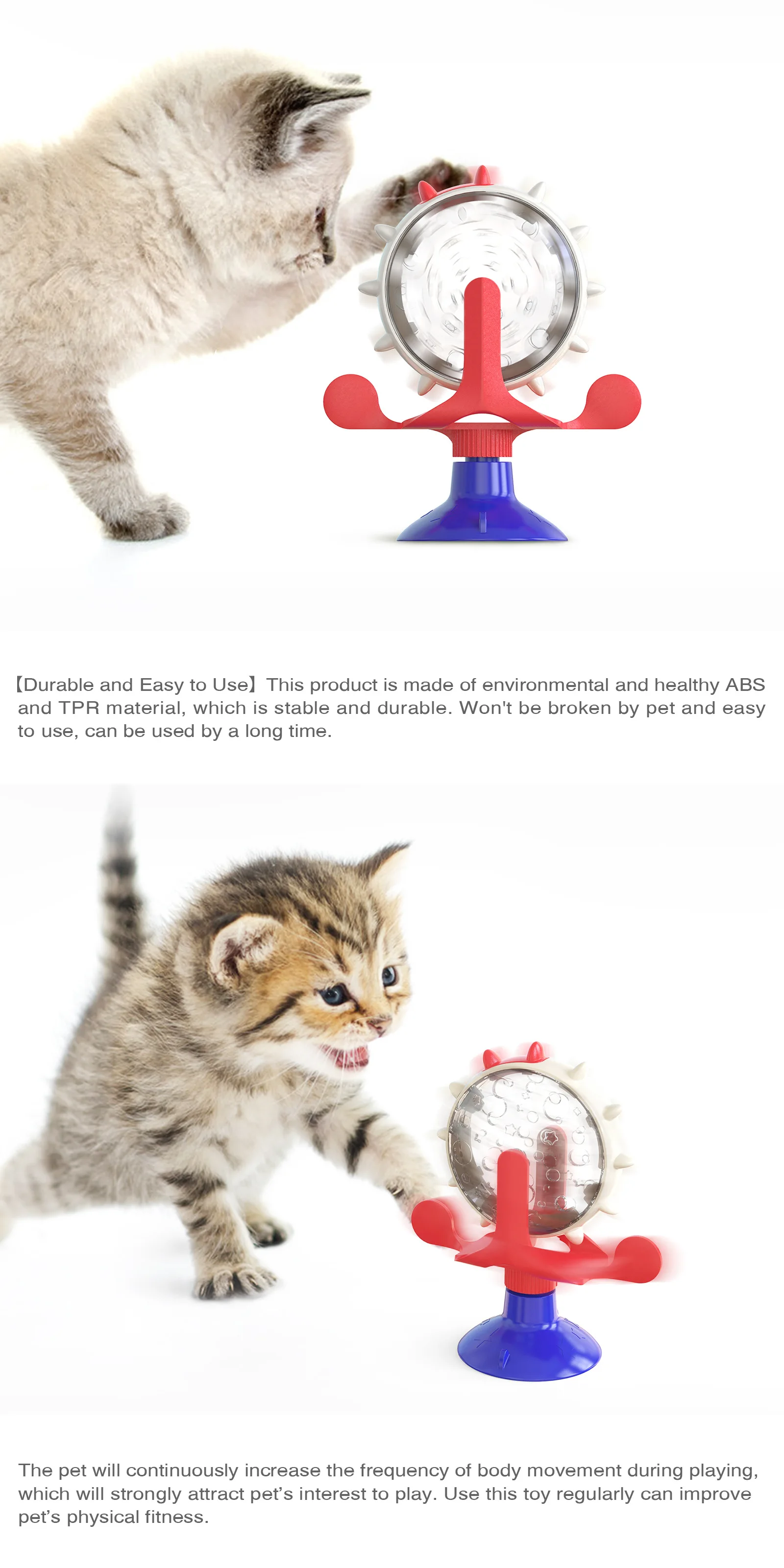 Automatic Cat Carousel Windmill Toy with Slow Food Spiller
