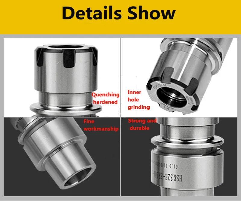 Customized China Factory Hsk Tool Holder Er Collet Chuck Hsk40e Hsk50e Er16 Er32 Cnc Tool Holder ...