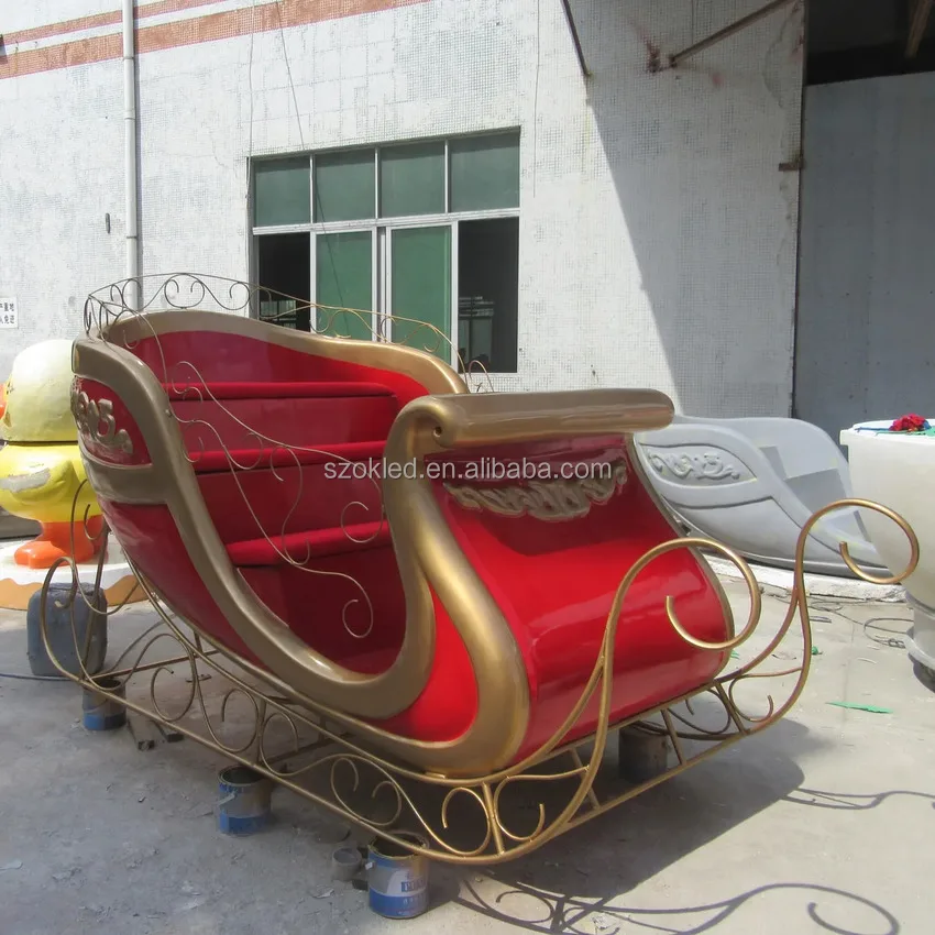 Outdoor Santa Sleigh Christmas Reindeer and Sleigh Decor