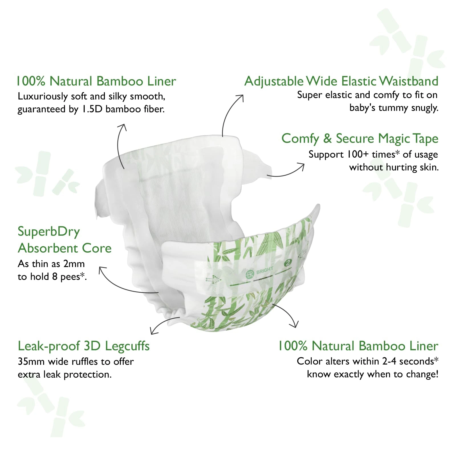 Bamboo Breathable Baby Diapers - Hypoallergenic & Leak-proof