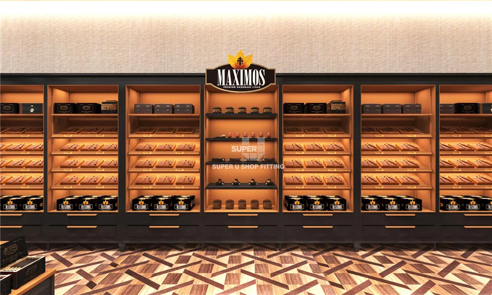 Custom Cigar Shop Interior Design - Bespoke Display Cabinets