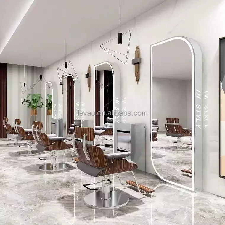 Salon Mirror Salon Station Mirror Station With Led Light Barber Mirrors ...