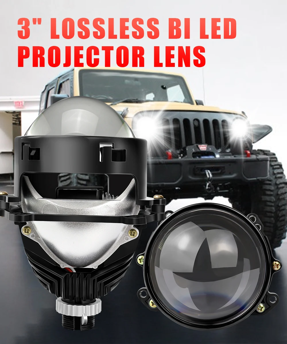 Ake 3" Non-destructive Installation Bi Led Projector Headlights ...
