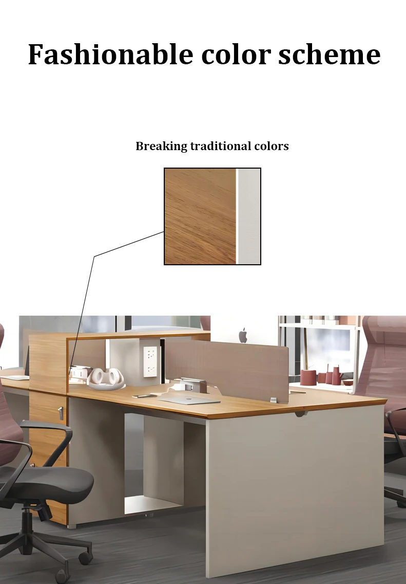 Modern Modular Office Furniture For 4 Person Linear Cubicle Workstation ...