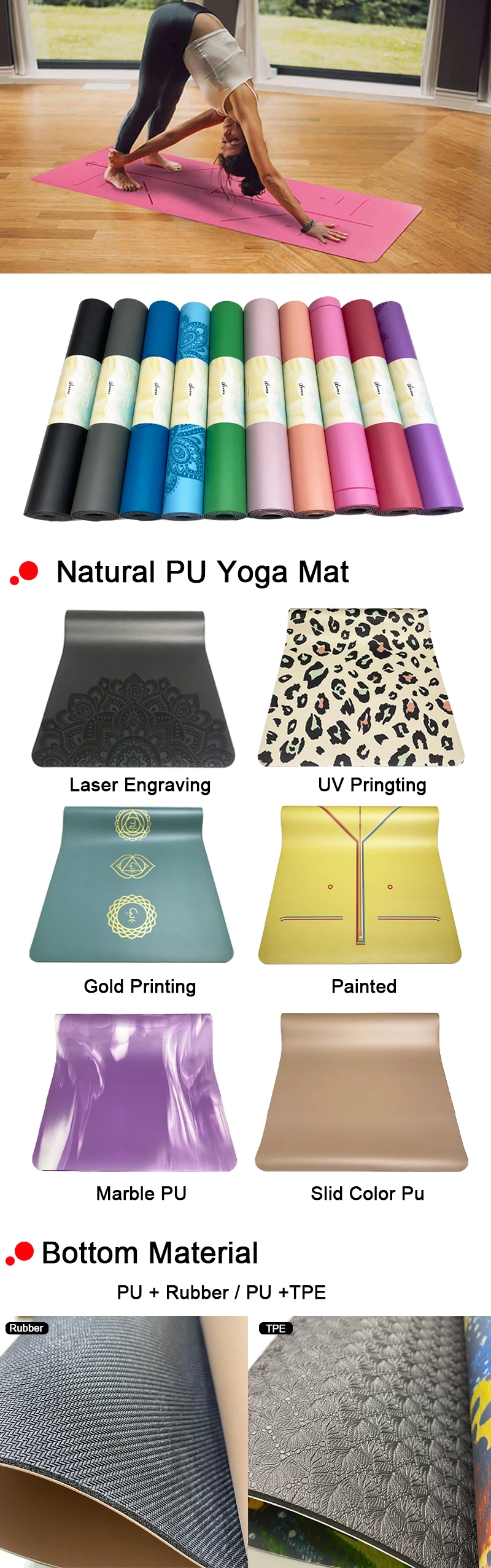 2025 High Quality Eco Customised Neon Yellow Yoga Mat Made From Natural ...