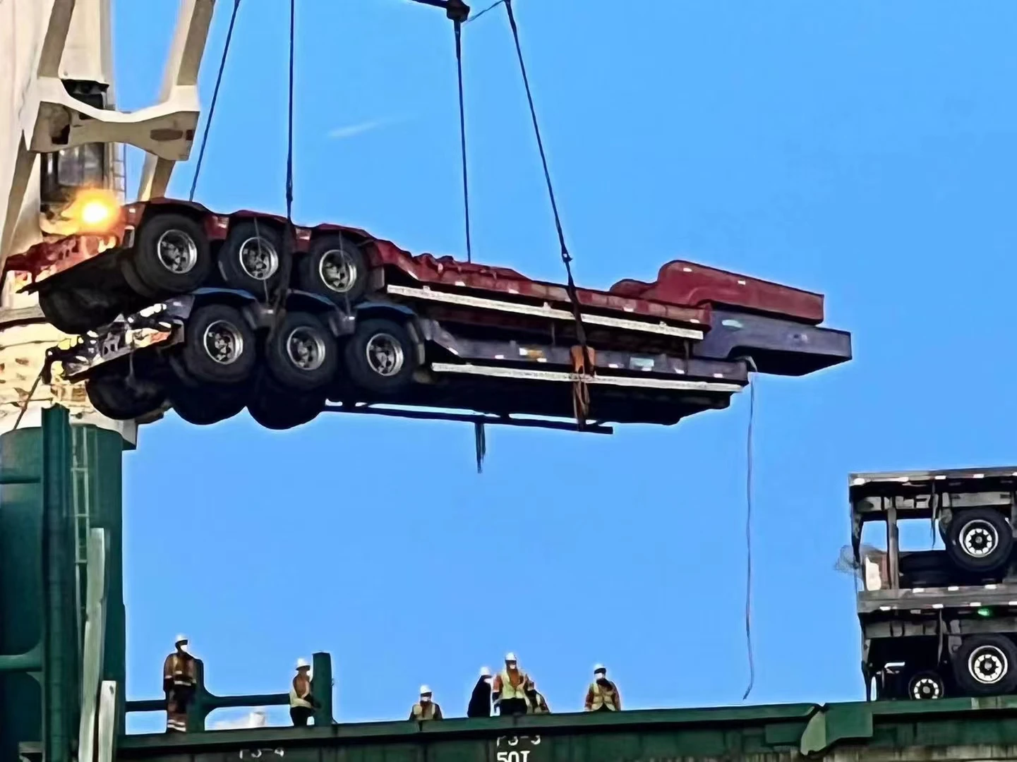 Gooseneck Foldable Low Boy Low Bed Semi-trailer 3/4/5 Axles Low Bed ...