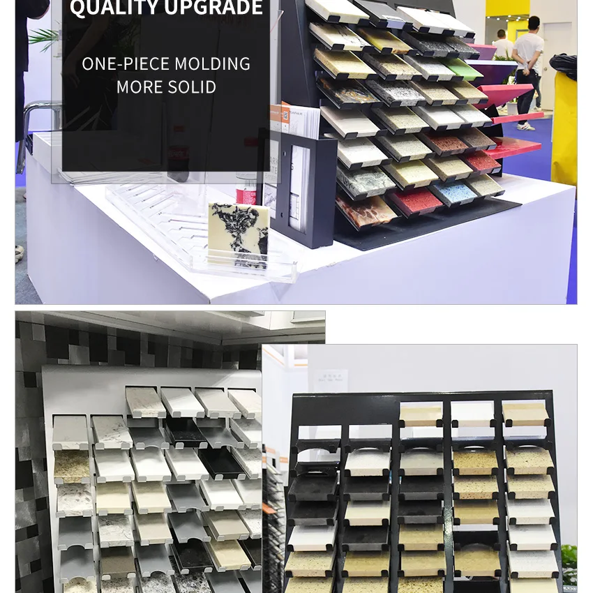 Modern New Style Quartz Sample Display Rack Metal Floor Tiles Display ...