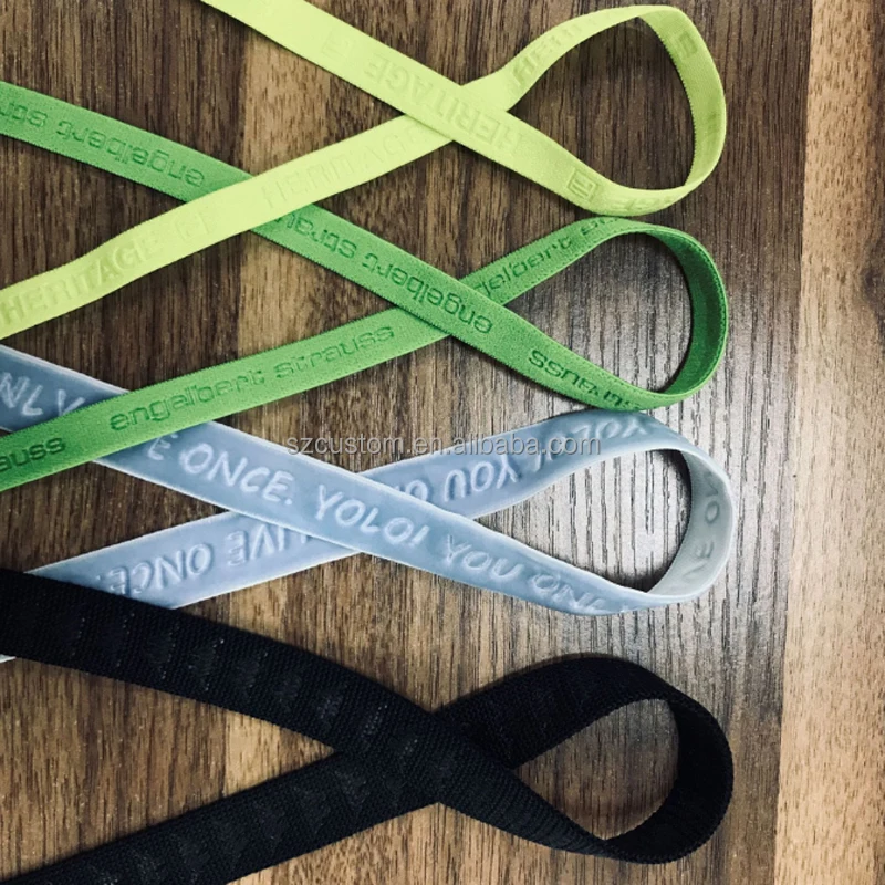 Custom Printed Logo Nylon Elastic Neck Tape Bands For Tshirt - Buy Heat ...