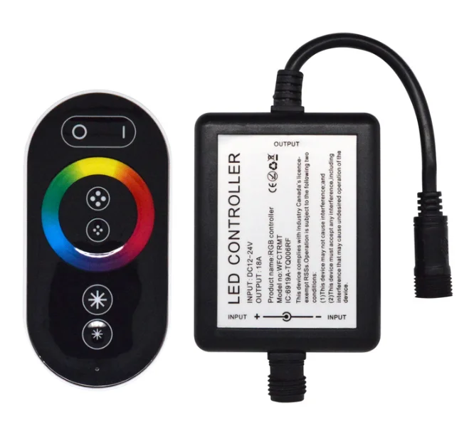 Waterproof Rf Rgb Controller 12~24v 18a 3ch Touch Remote 433mhz 6keys ...