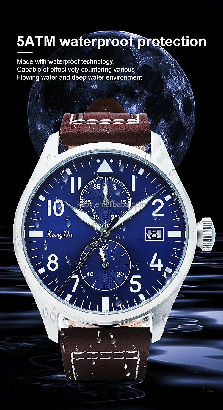 20ATM Waterproof Automatic Diver Watches Men Luxury Genuine Leather ...