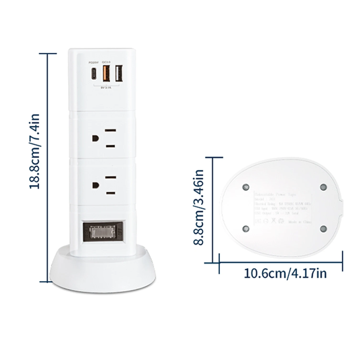 Multi Electrical Outlets Power Strip Vertical Tower Socket Outlet Pop ...