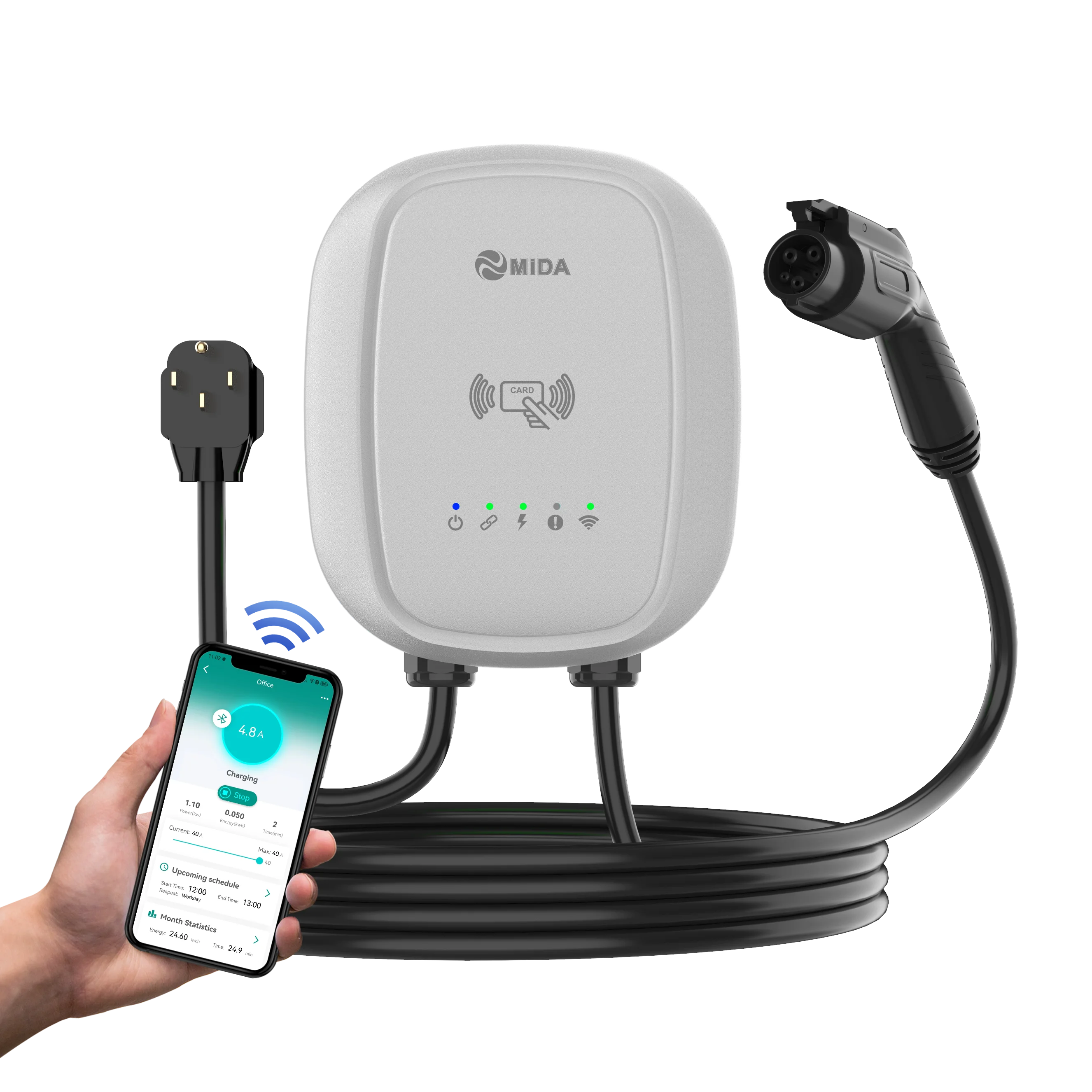 Mida Factory Direct Wallbox Ev Charger 7kw App Household Ac Ev Charger Station For Electric Car ...