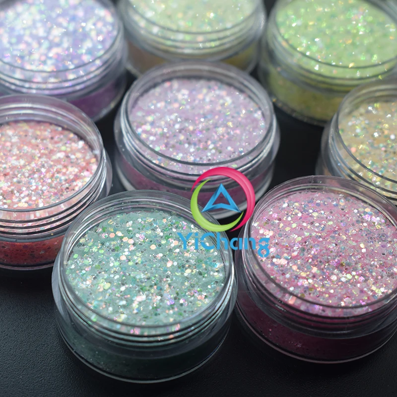 Wholesale White Iridescent Glitter Rainbow Flakes Transparent Opal ...
