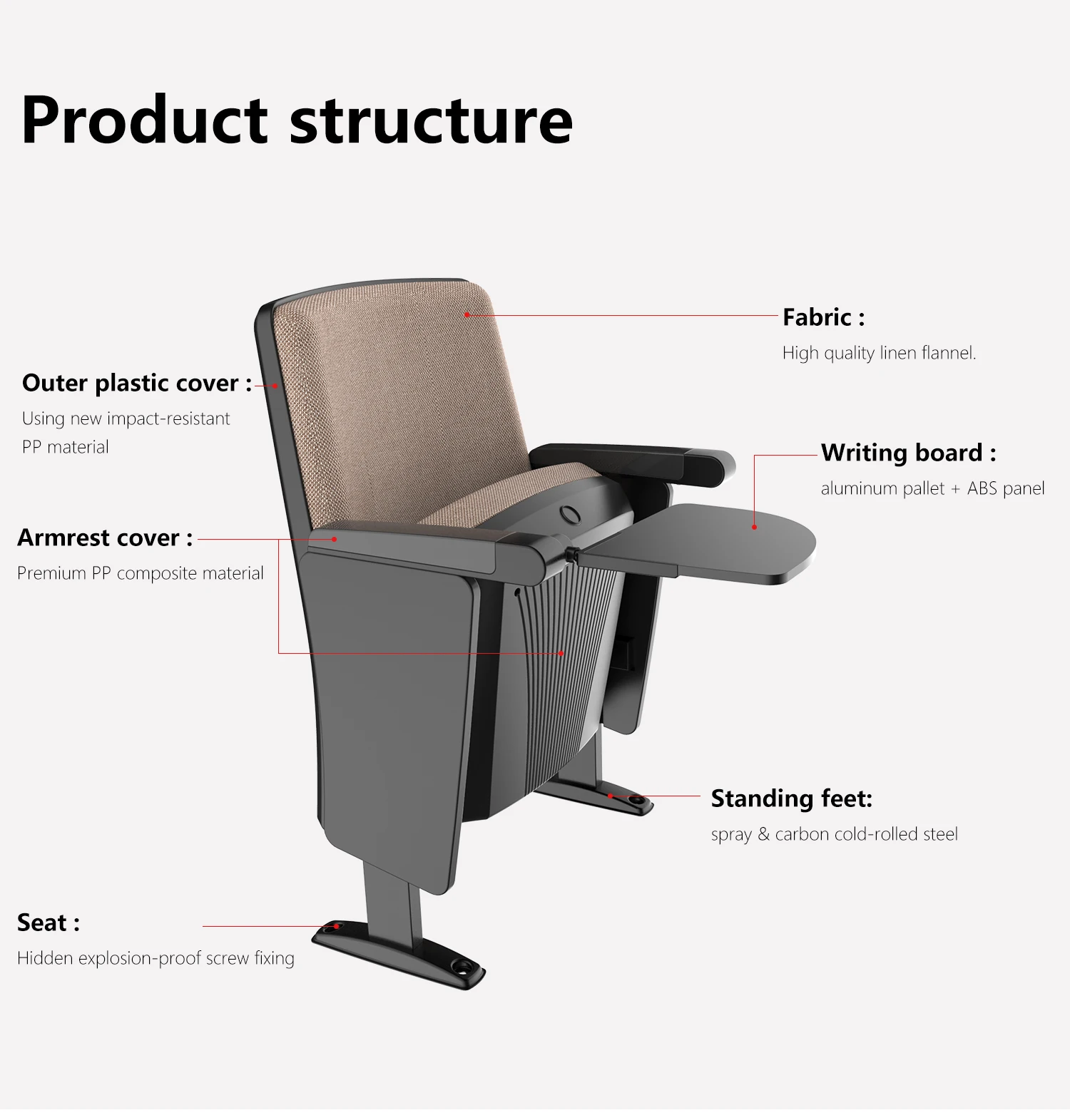 Theater Seats with Tables - Modern Vip Auditorium Chairs