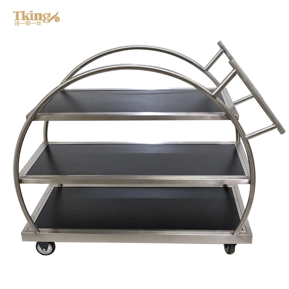 Hotel Banquet Restaurant Metal Stainless Steel Frame Hotel Food Cart ...