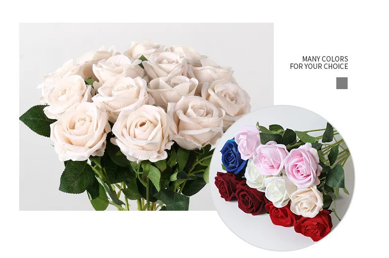 Wholesale Single Artificial Flowers Rose Silk Plastic Simulation Roses ...