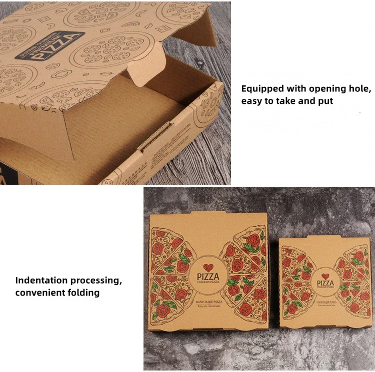 Custom Print 7 18 Inch Corrugated Disposable Black Plain Pizza Packing ...