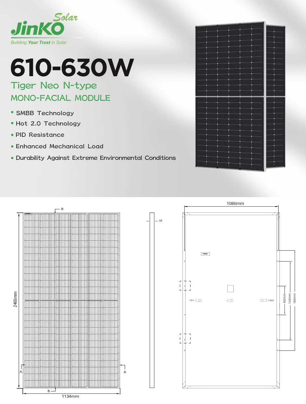 Premium Solar Panels Topcon Technology 610w-630w 78 Cells Tier 1 Solar Panel N Type For Solar ...