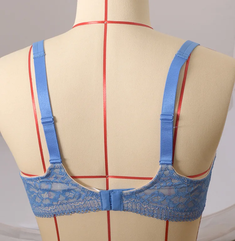 Plus Size Push Up Big Cup Bra For Women Embroidered D Cup Underwear Non ...