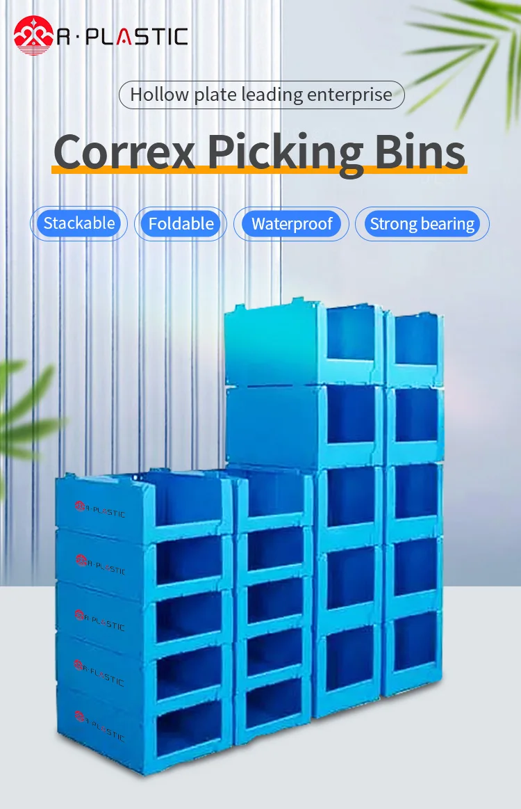 Custom Corrugated Correx Stackable Foldable For Warehouse Clothing