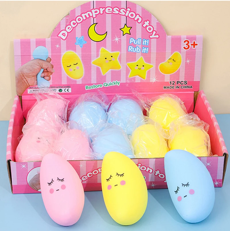 Wholesale Cute Moon Shape Squishy Fidget TPR Toys Star Stress Ball for ...