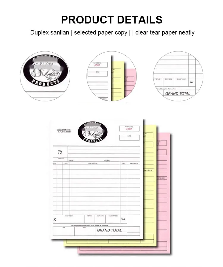 Custom Invoice Paper Sample Invoice Carbonless Invoice - Buy Carbonless ...