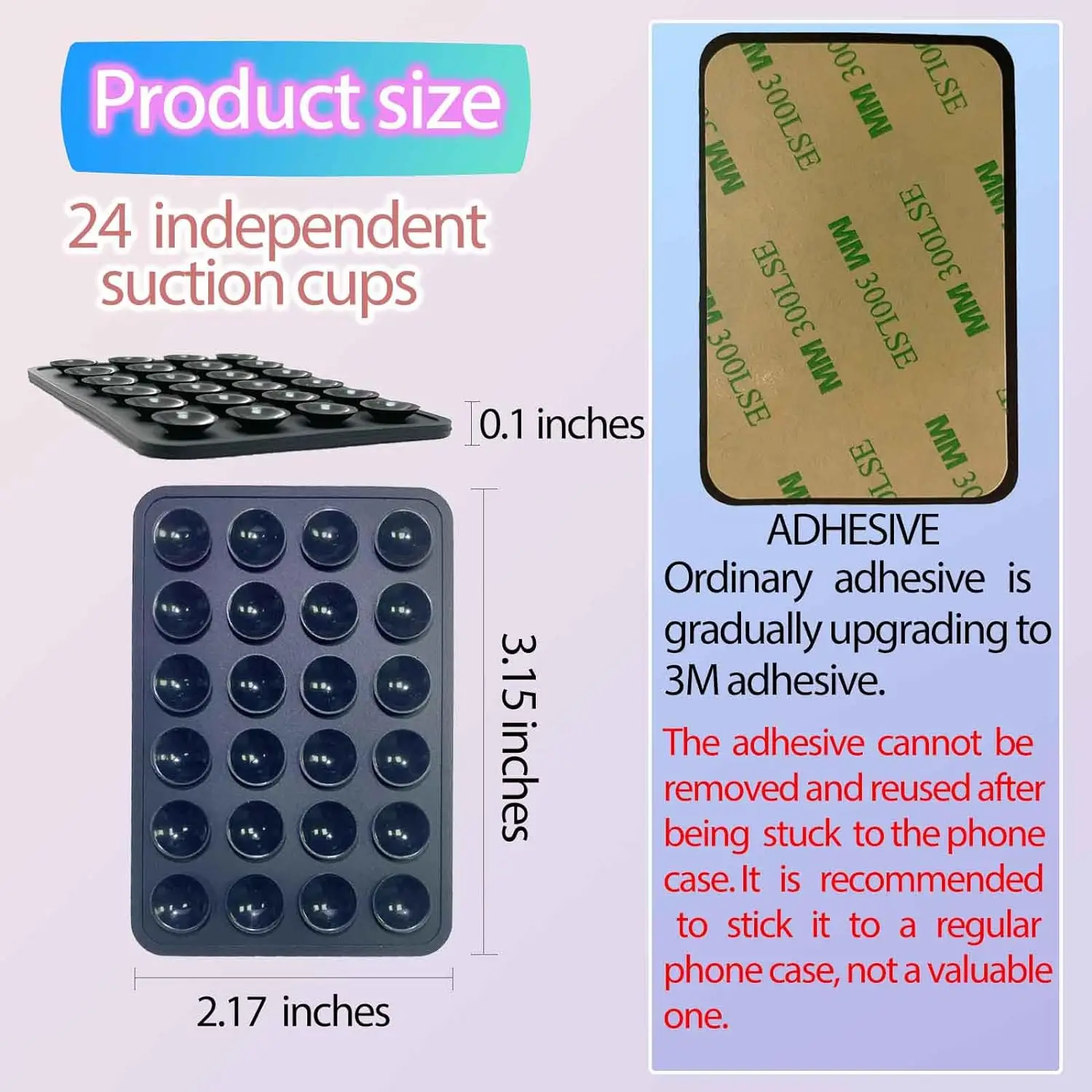 Silicone Phone Sticky Grip - Strong Adhesive Mount