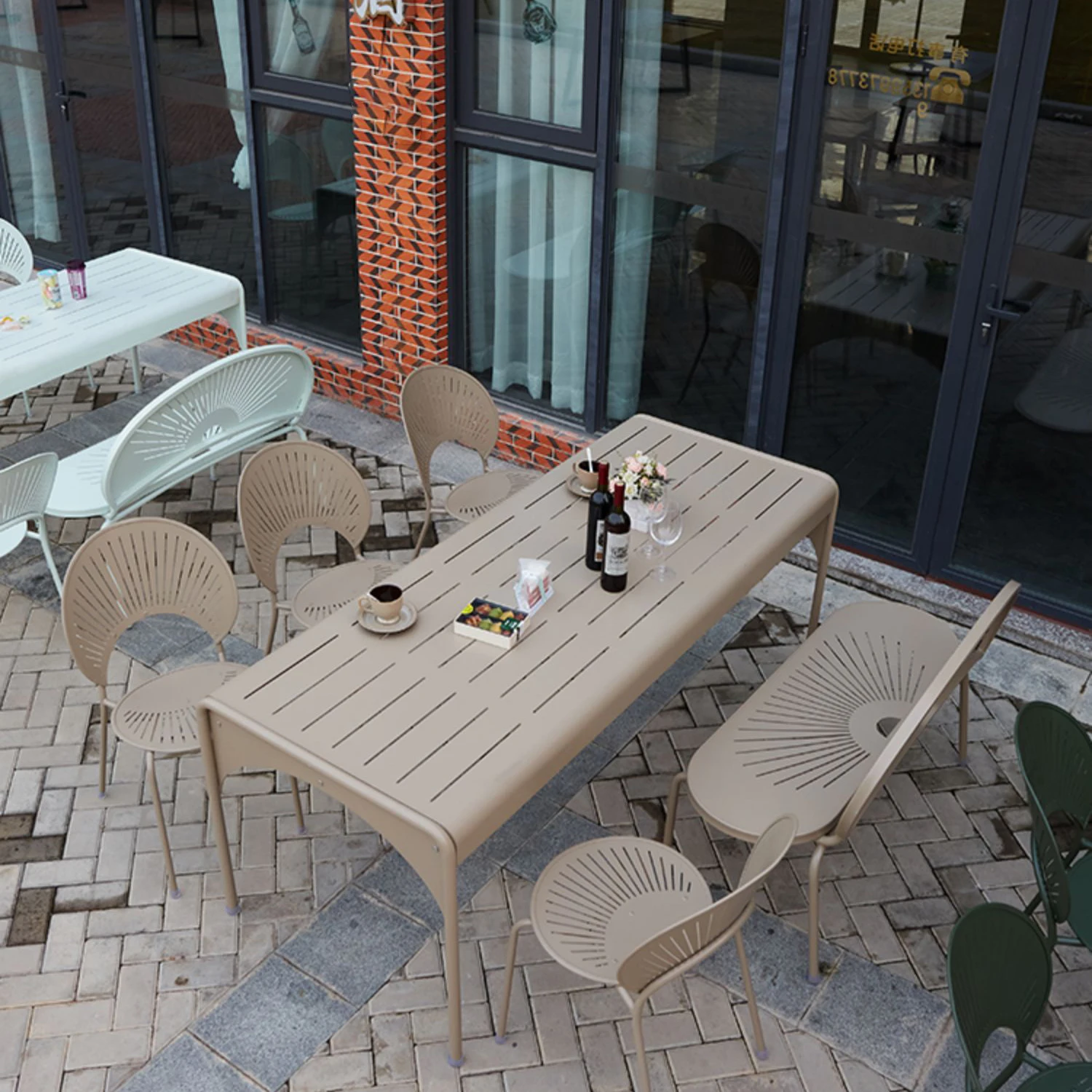 Optional Outdoor Party Table And Chair Coffee Table Set Square Patio ...