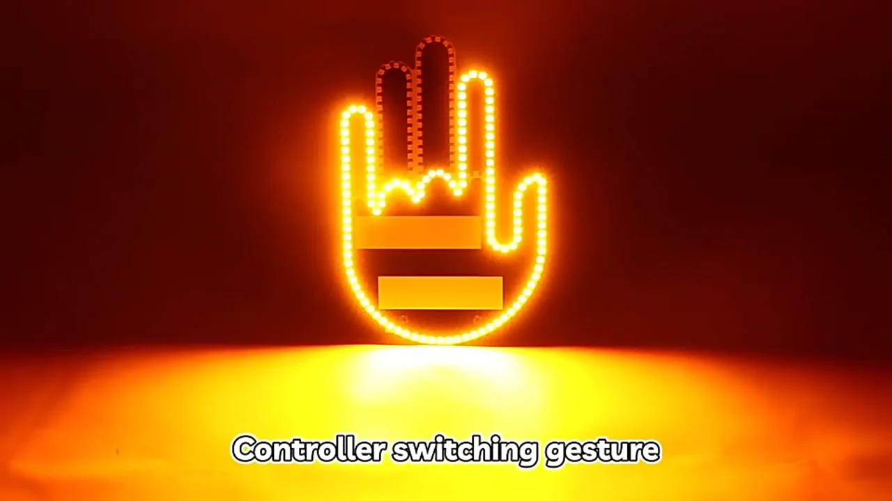 Funny Car Finger Light With Remote Gesture Led Middle Finger Light ...