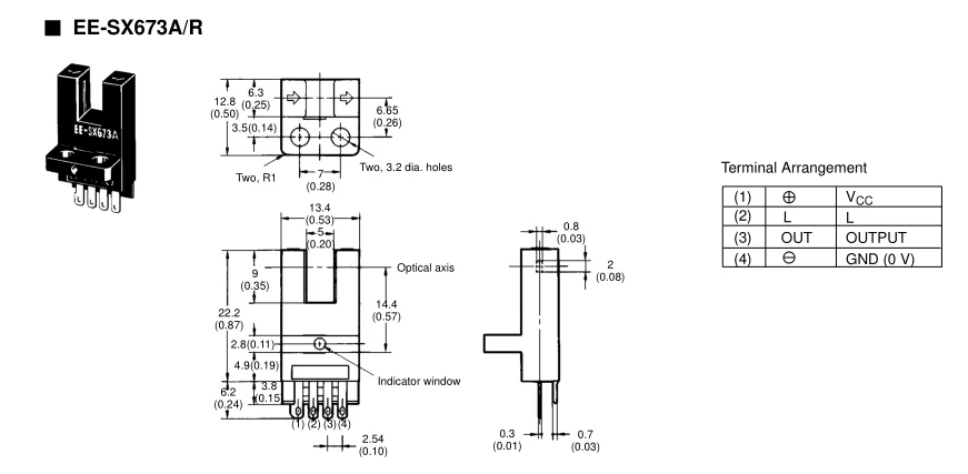 Ee-sx674 Slotted Transmissive Optical Sensor Opto Interrupter With ...