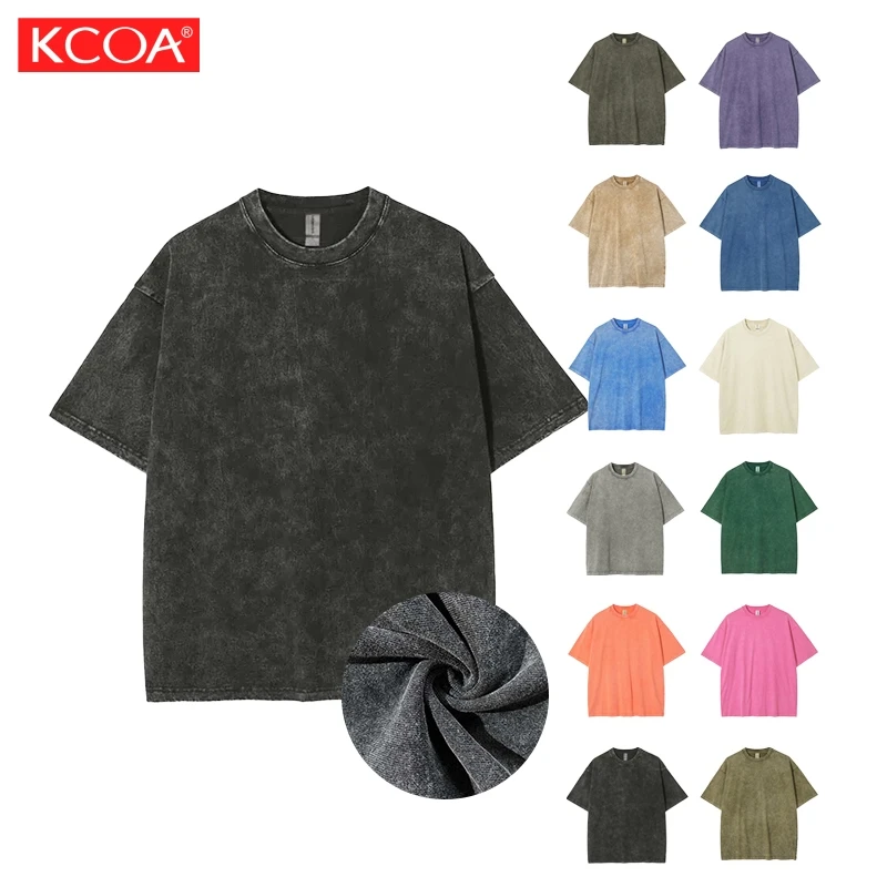 Custom Dtg Print 250gsm Heavy Weight Acid Wash T Shirts Oversized Men ...