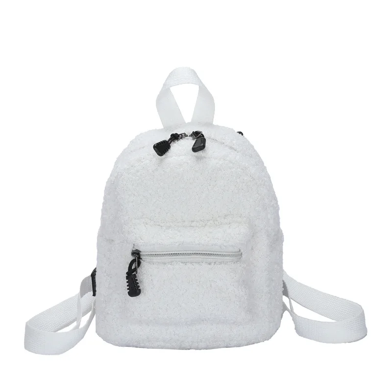 Trendy Autumn Winter Sherpa Women Girls Small Backpack Cute Mini Plush ...