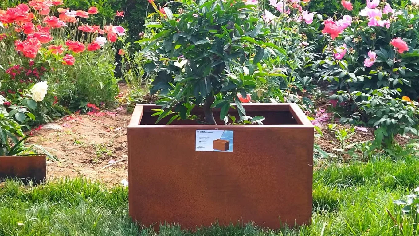 Garden Bottomless Metal Vegetables Planter Corten Steel Raised Garden ...